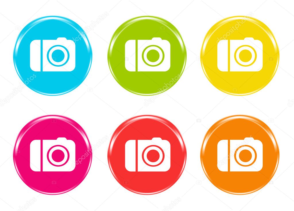 Colorful icons with camera symbol — Stock Photo © miff32 #28413031