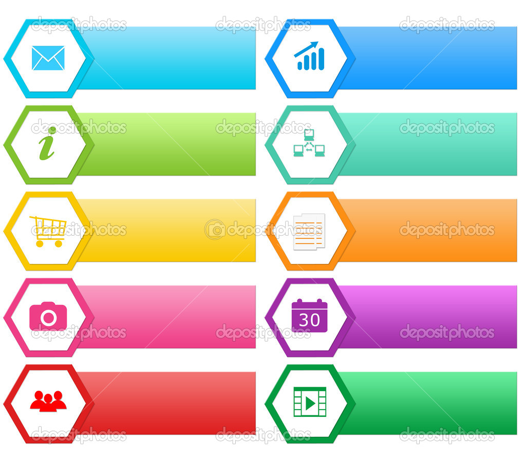 coloridos botones para el menú de la página web — Foto de stock ...