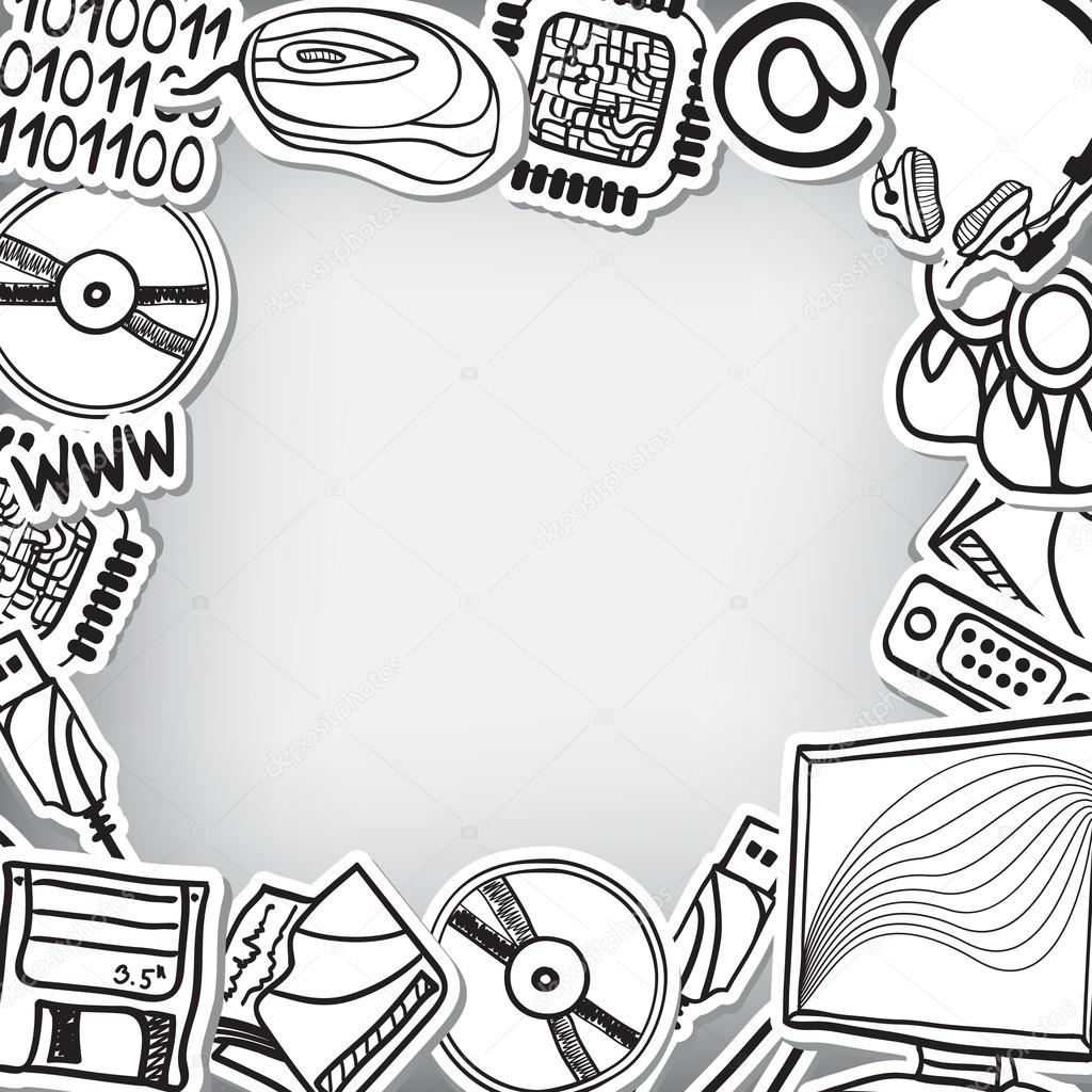 Information technology devices - frame background — Stock Vector ... Information technology devices - frame background — Stock Vector ...