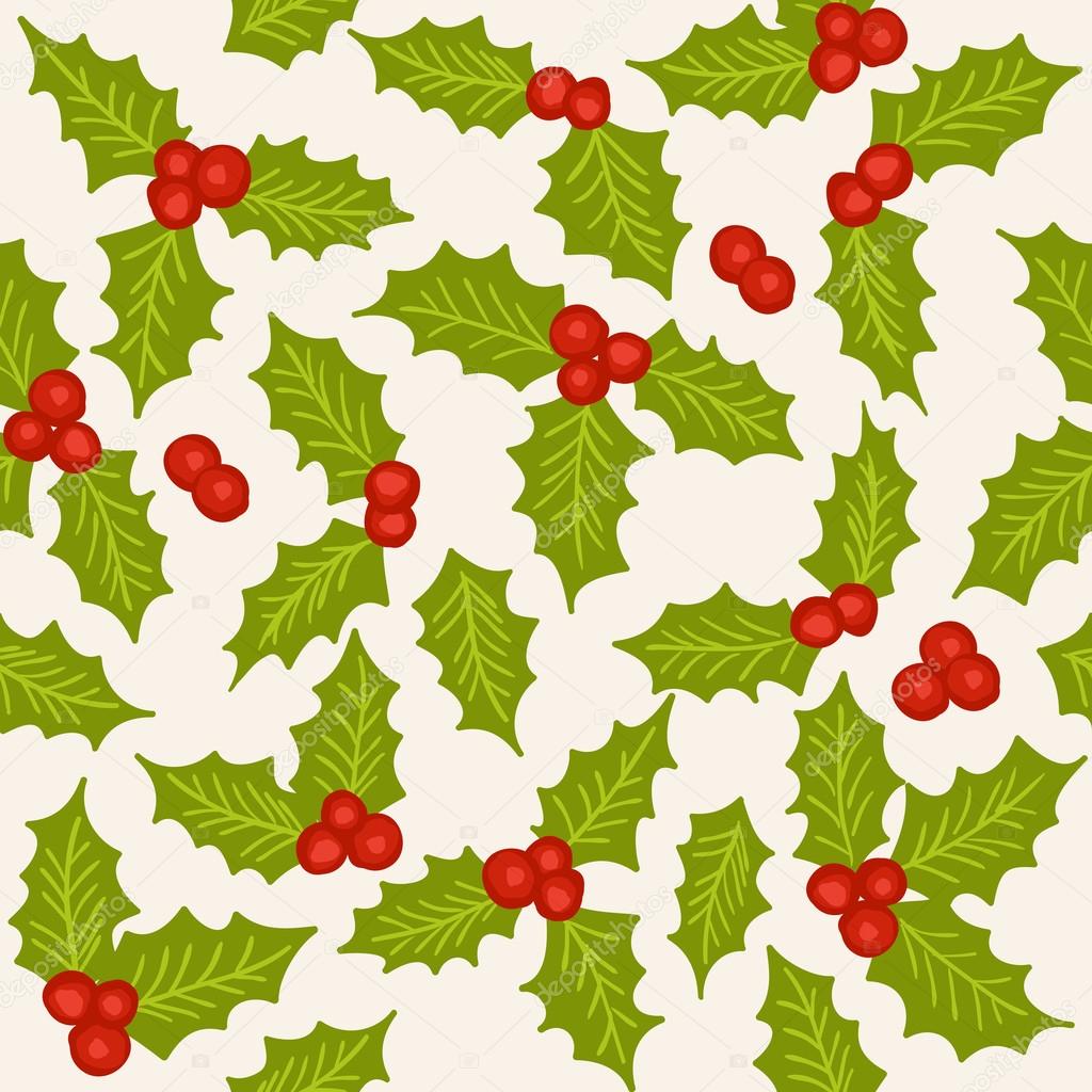 Holly seamless pattern Stock Vector Image by ©kytalpa #13128122