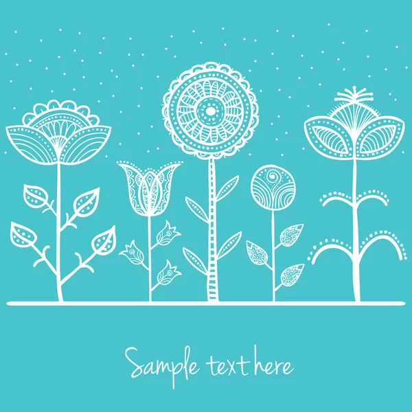 Dotted doodle flowers — Stock Vector © kytalpa #25925717