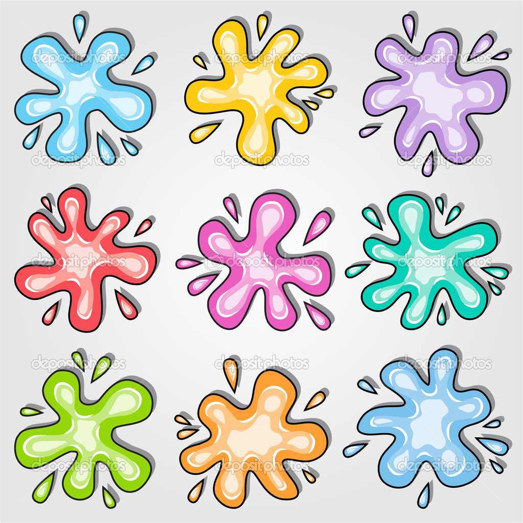 Colored Ink Blots Stock Vector Image by ©kytalpa #32172371