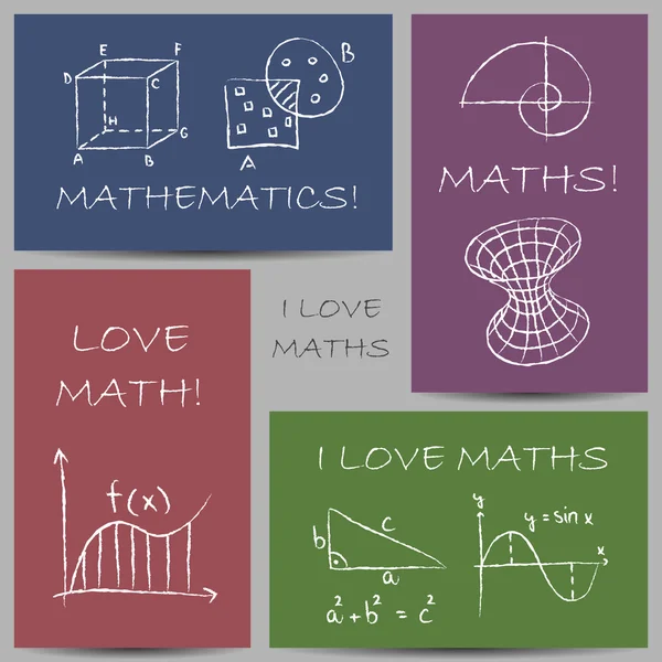 Mathematics chalky icons — Stock Vector © kytalpa #42046085