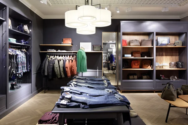 Brand new interior of cloth store - Stock Image - Everypixel