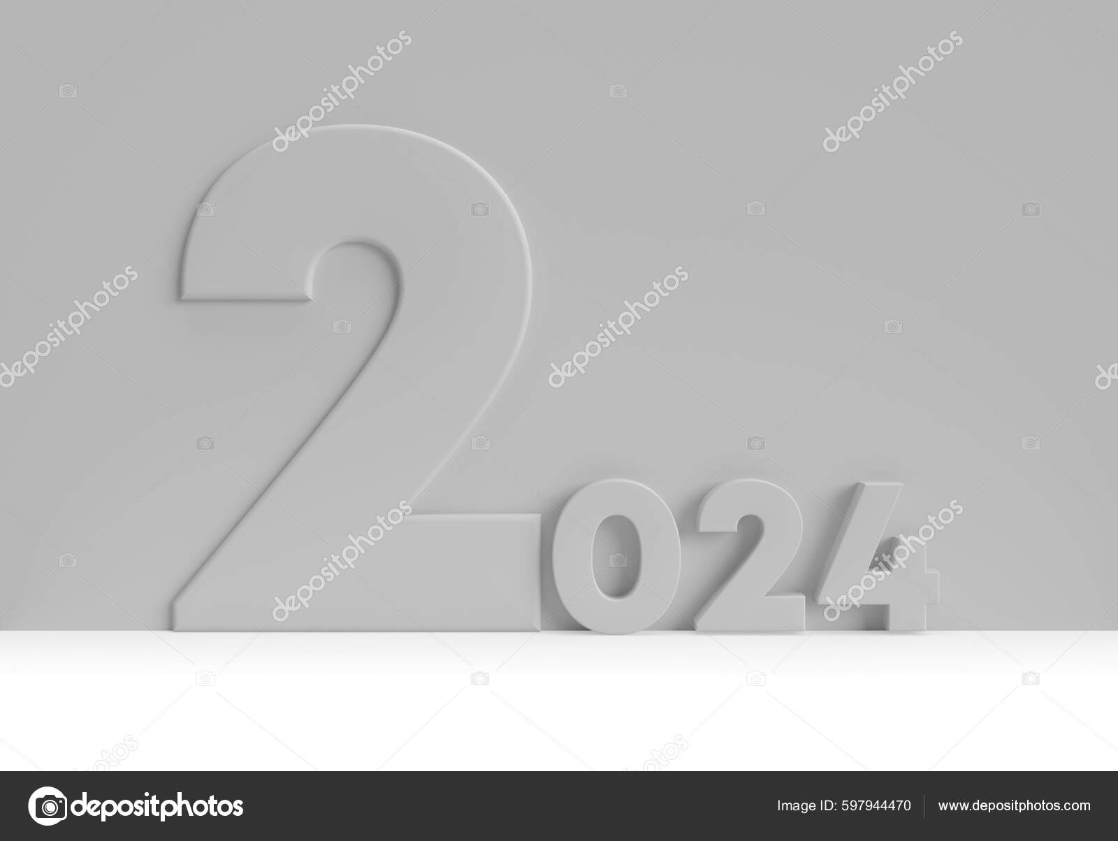 Abstract Modern New Year 2024 Gray Wall Idea Grey Presentation — Stock ...