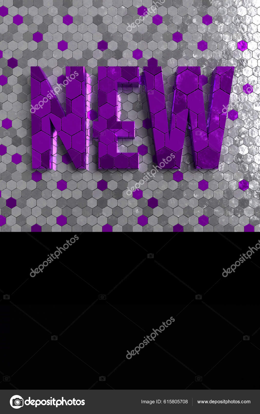 Purple Word New Octagonal Gray Background Banner Business Shop ...