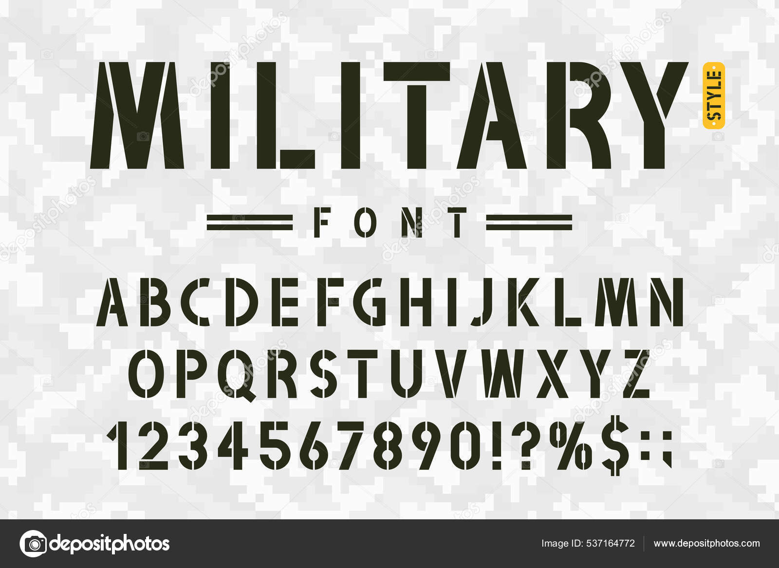 Military Block Stencil Font
