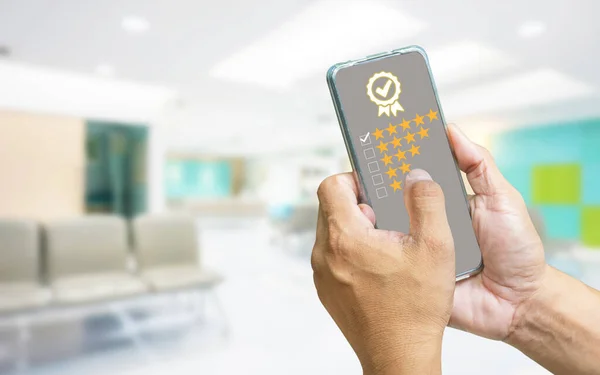 customer service satisfaction survey concept. Business people choose ...