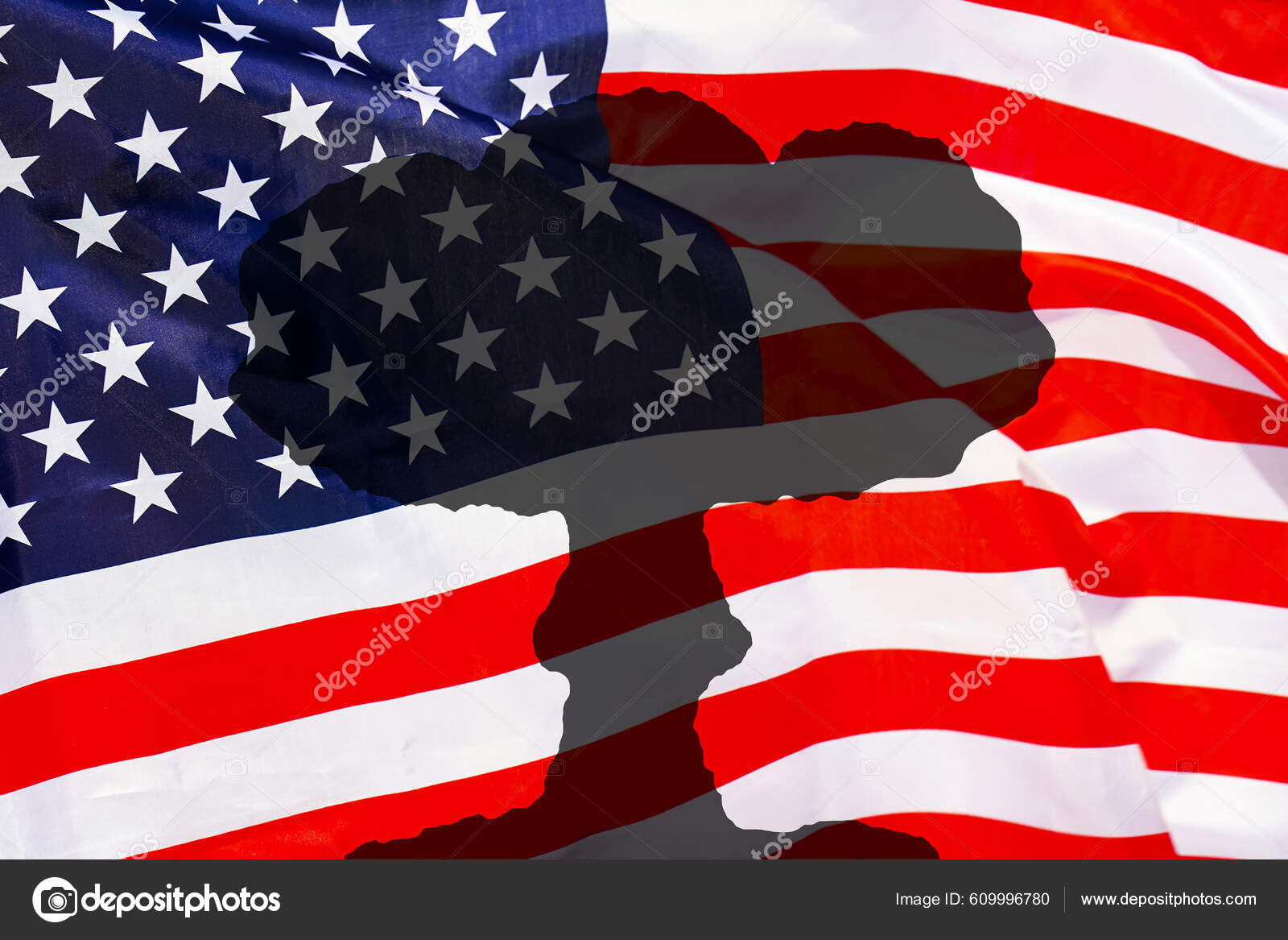 Atomic Bomb Explosion Mushroom Flag Background Nuclear Explosion Danger ...