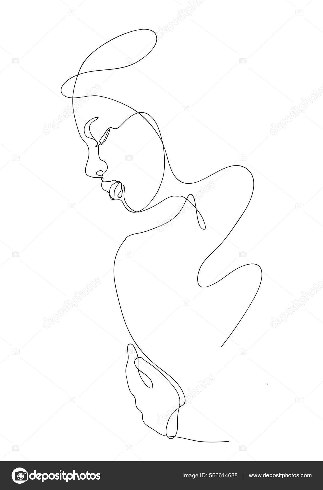 Woman Continuous Line 042022 Stock Illustration by ©feelartfeelant ...