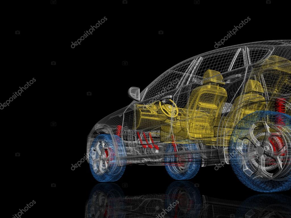 Pictures: multicolor car | High detailed 3d car model. Multicolor car ...