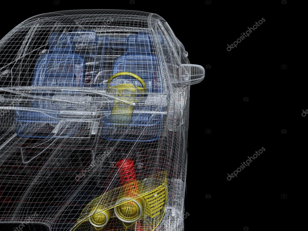 3d car wire frame — Stock Photo © master3d #31991565