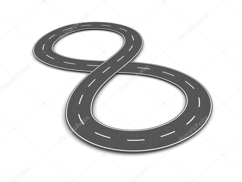 Curved road as number eight Stock Photo by ©master3d 31992319