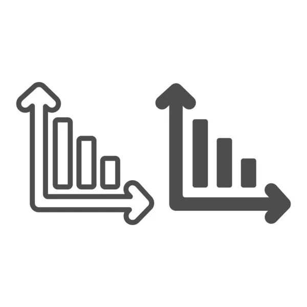 Dynamic bar chart line icon, diagram concept, graph with columns vector ...