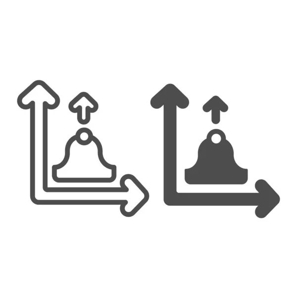 Graph with curve line line and solid icon, diagram concept, incline and ...