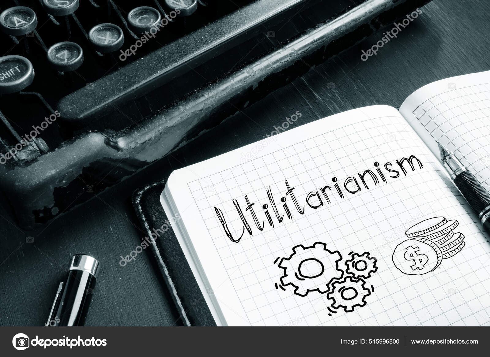 Utilitarianism is shown on the conceptual photo using the text — Stock ...