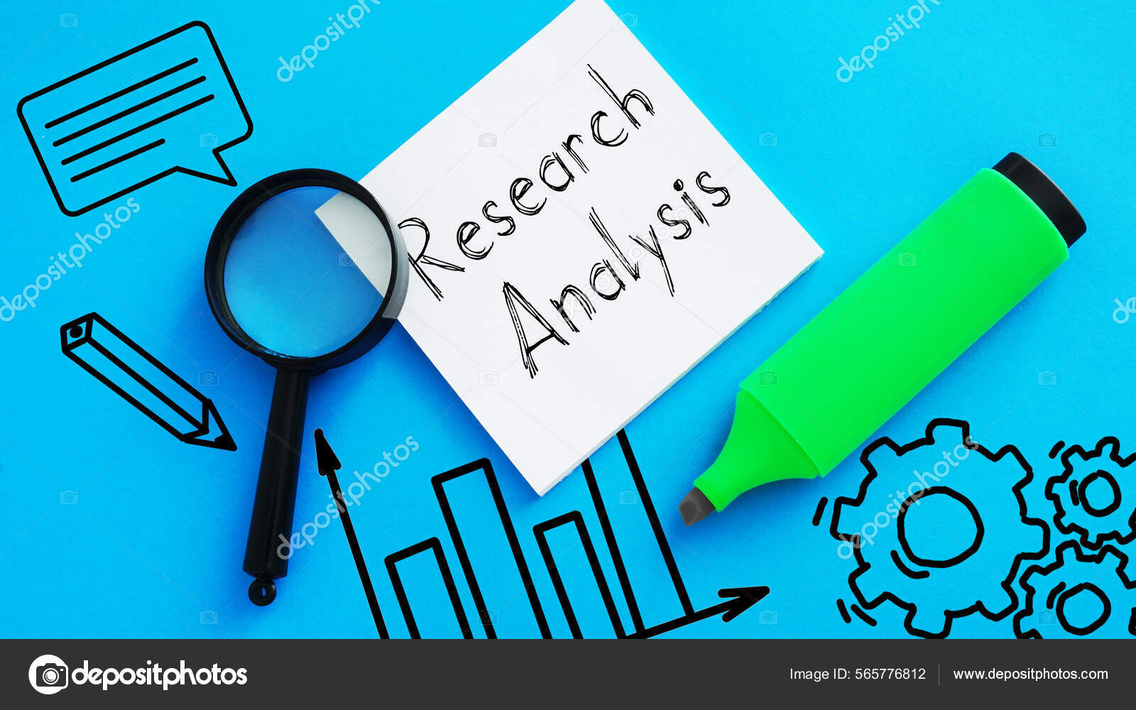 Research Analysis Shown Using Text Magnifying Glass — Stock Photo ...