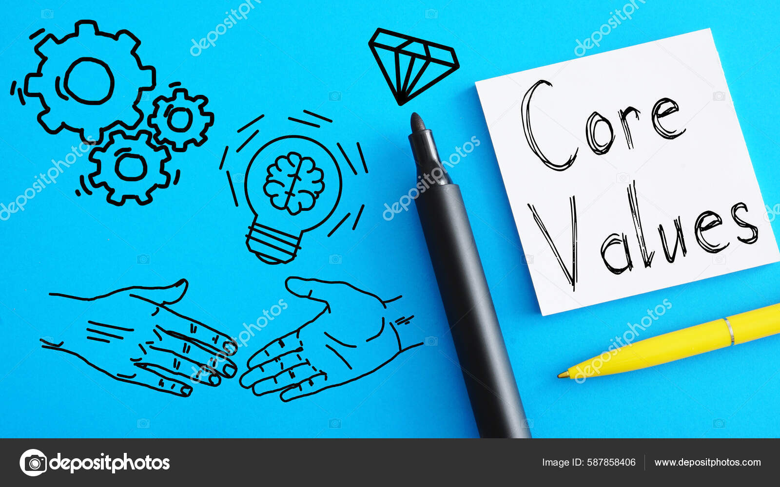 Concepto Valores Básicos Muestra Usando Texto: fotografía de stock ...