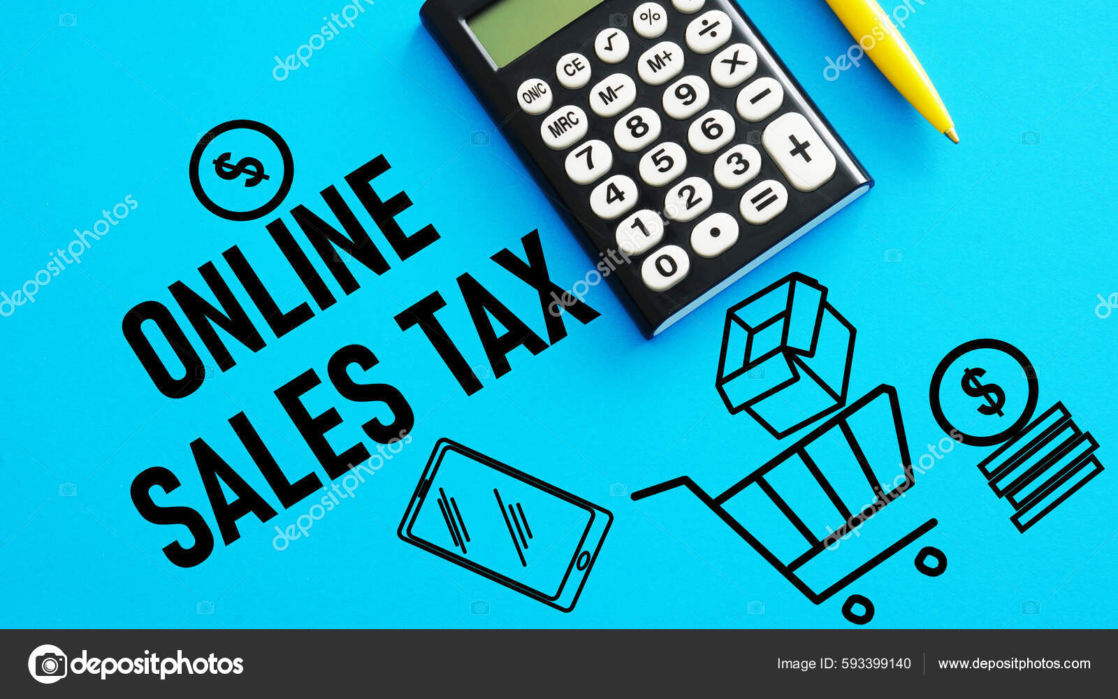 Online Sales Tax Shown Using Text — Stock Photo © andrewde #593399140