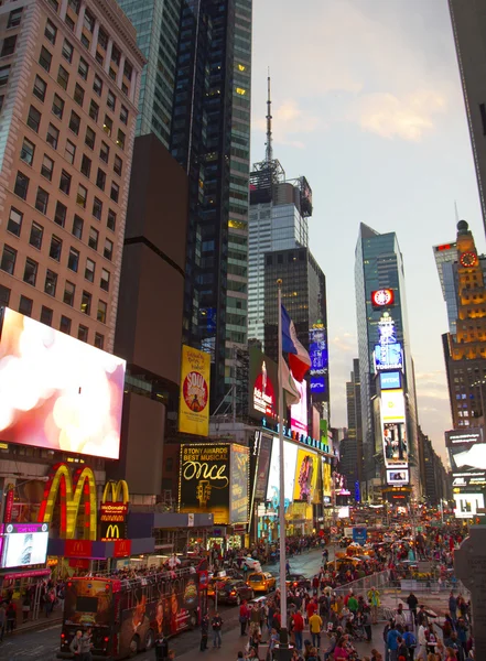 Times Square with animated LED signs, Manhattan, New York City. USA ...