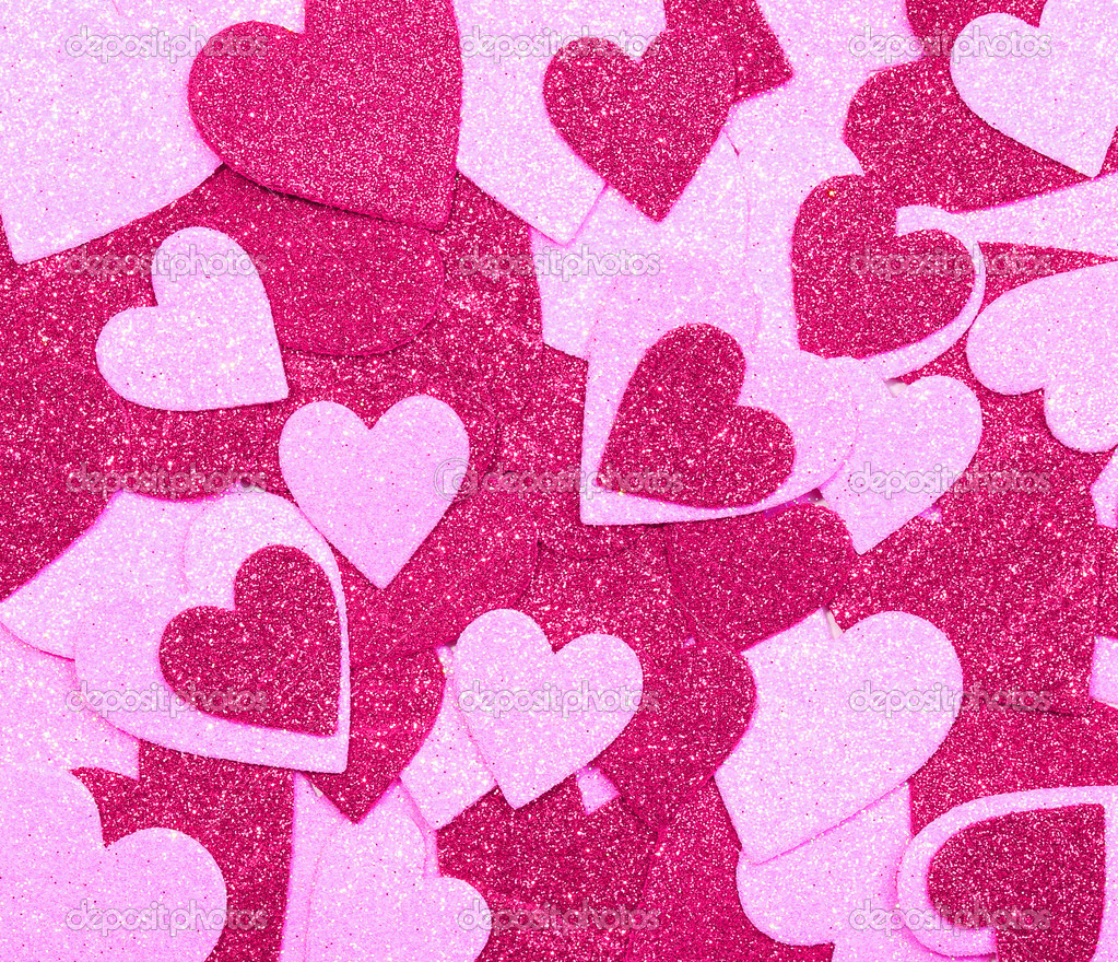 Pink Glitter Heart Backgrounds