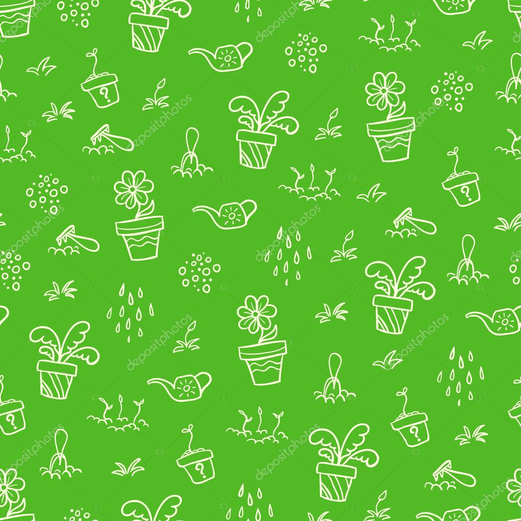 Green garden pattern Stock Vector Image by ©inkflower #24120383