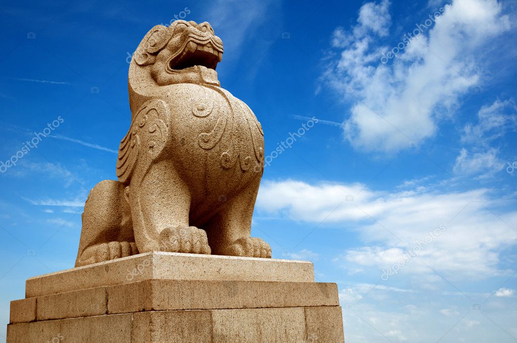 Traditional Chinese stone lion Stock Photo by ©gyn9037 18064647