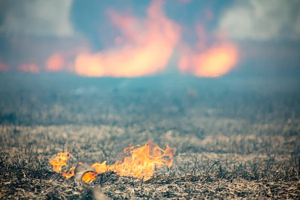 a strong fire near the city, the smoke of the atmosphere with toxic ...