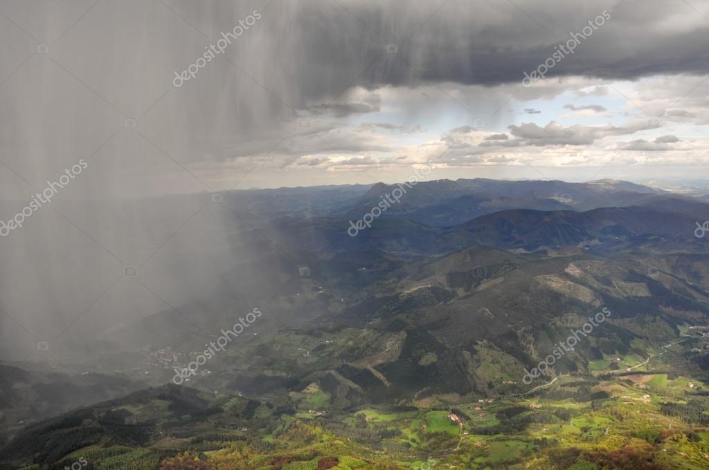 Rain Storm over Aizkorri range , Basque Country, Spain Stock Photo by ...