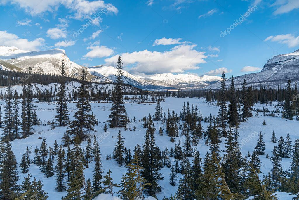 Vistas del río Saskatchewan Norte en Jasper Park a lo largo de los ...