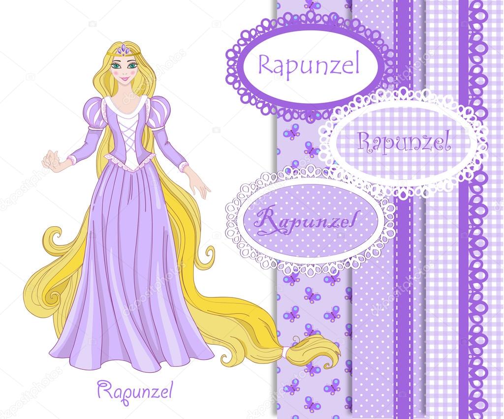 Hermosa princesa Rapunzel Vector de stock #35579583 de ©Sandylevtov
