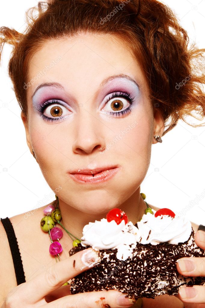 Girl eating cake — Stock Photo © pepperbox #15270839