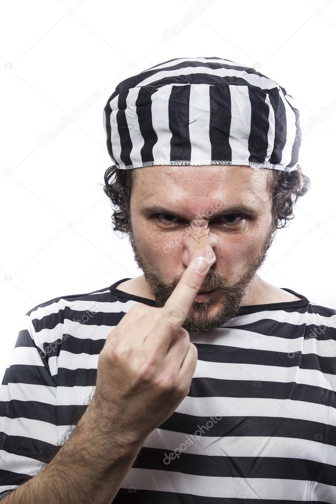 Man prisoner in prison garb Stock Photo by ©outsiderzone 41633033