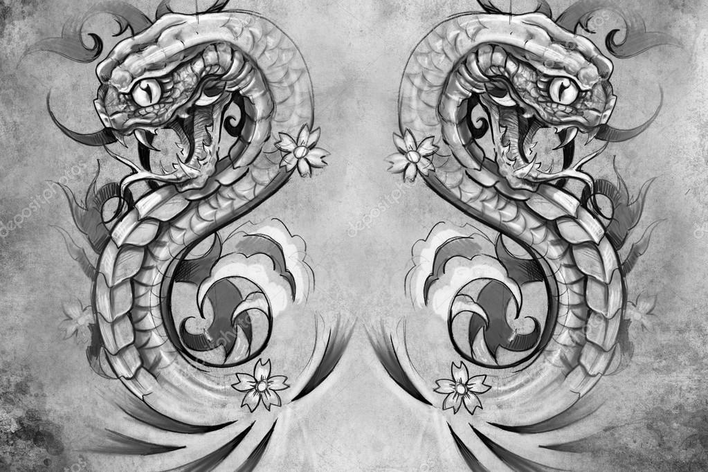 Snakes tattoo design Stock Photo by ©outsiderzone 43139047