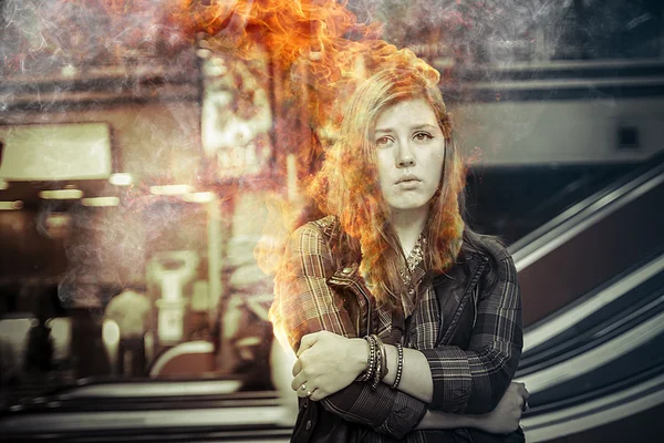 Ihoto: girl on fire picture | Girl on fire — Stock Photo © outsiderzone ...
