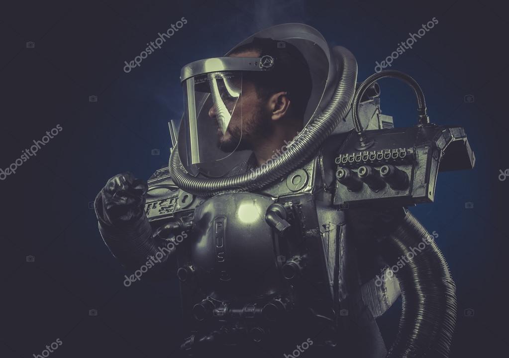Robot man in space armor Stock Photo by ©outsiderzone 47025453