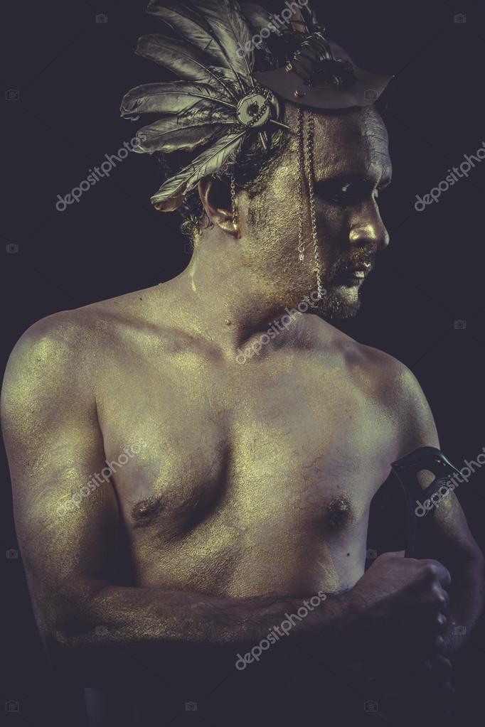 Man with body painted gold Stock Photo by ©outsiderzone 47144051