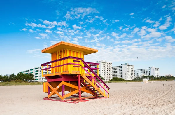 Colorful Lifeguard Tower in Miami Beach, Florida — Stock Photo ...