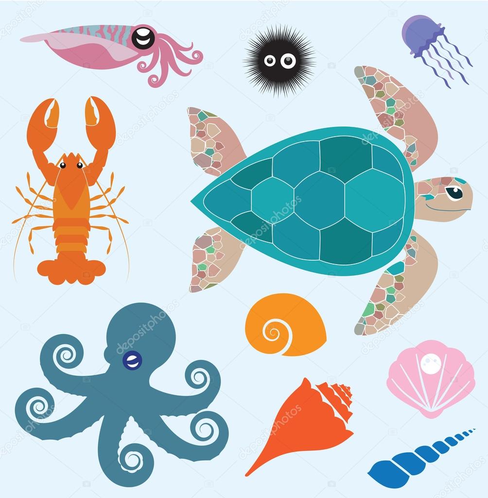Sea vector set Stock Vector Image by ©dejanj02 #43637341
