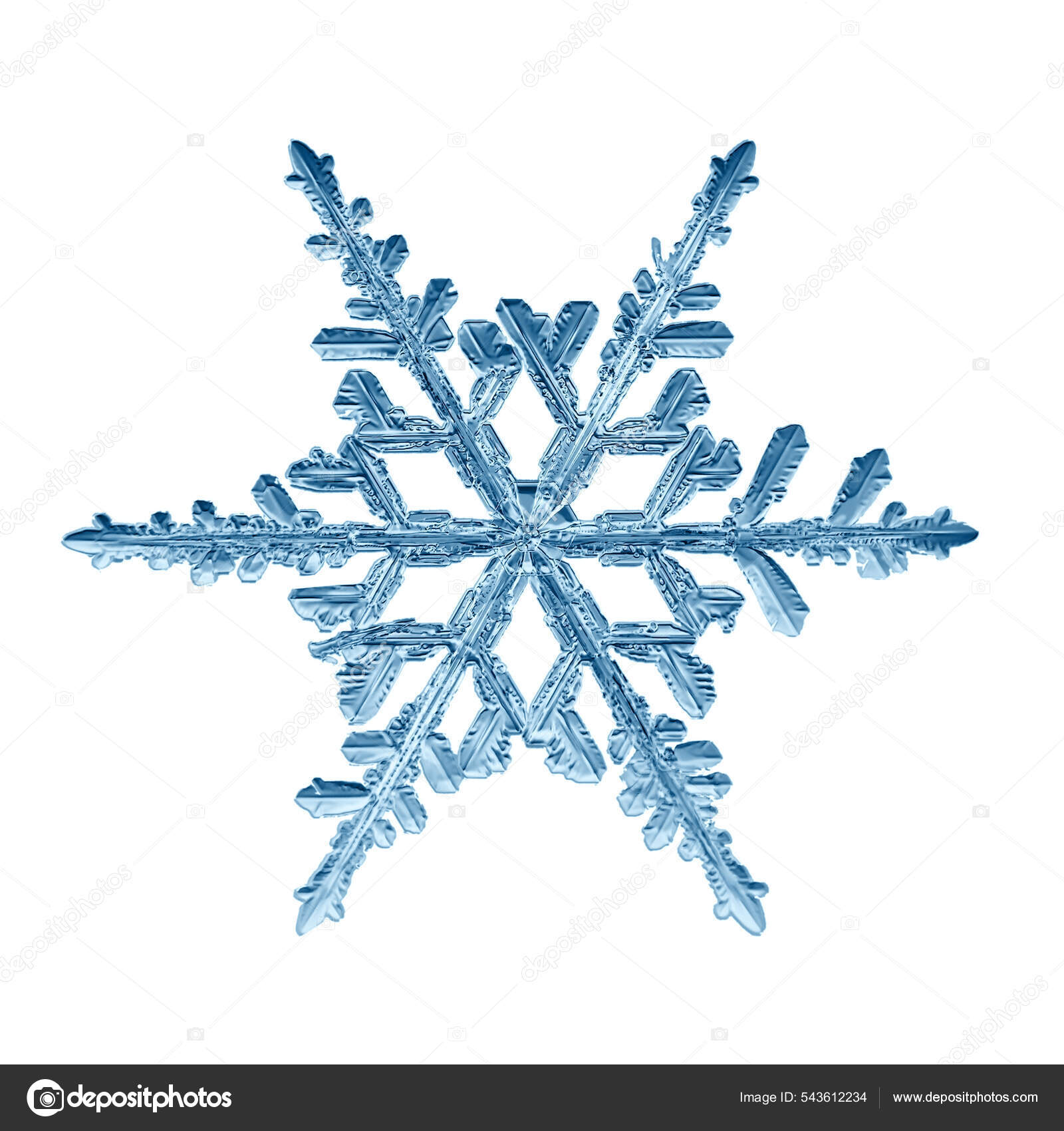 Snowflake Isolated White Background Abstract Transparent Crystal ...