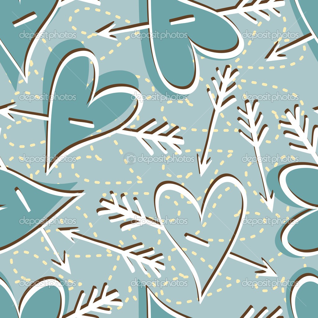 Turquoise hearts and arrows Stock Vector Image by ©demonique #12464244