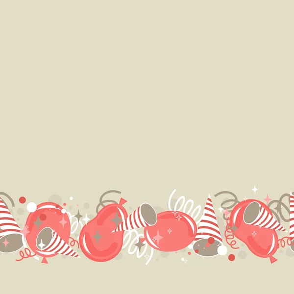 Red beige brown delicate party time background with balloons confetti ...