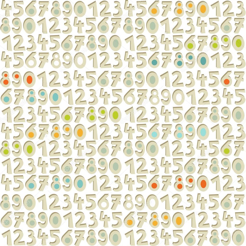 Colorful numbers on white background education seamless pattern Stock ...