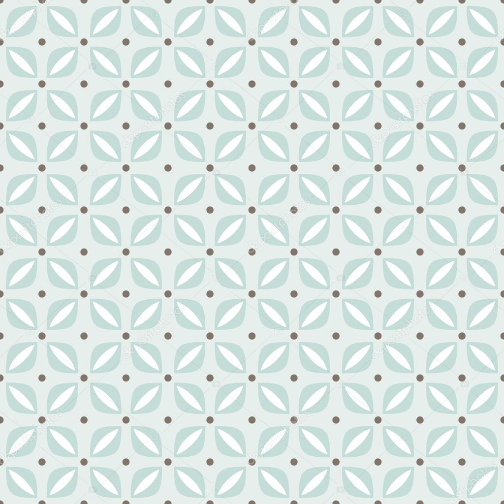 Delicate blue beige brown floral shaped regular geometric elements with ...