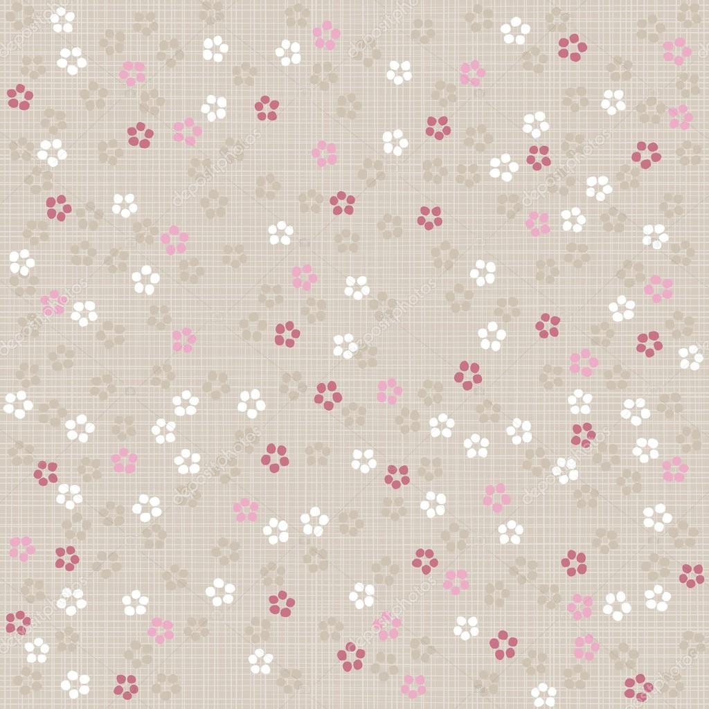 White pink beige little dotted flowers on light background romantic ...