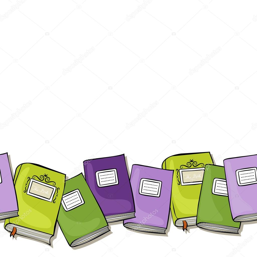 Stack Of School Books Border