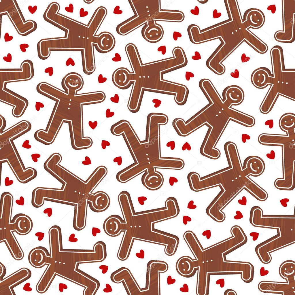 Messy sweet people shaped gingerbread cookies on white background with ...