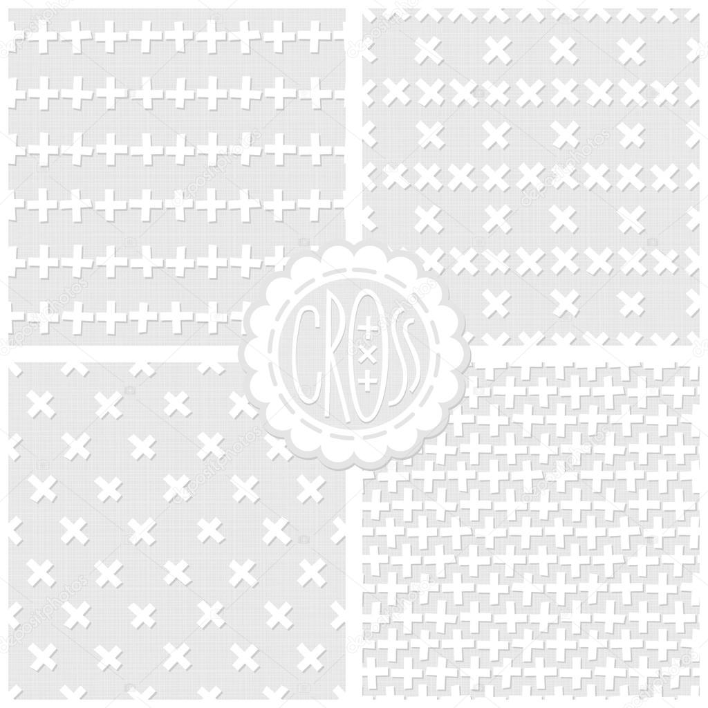Monochrome cross backgrounds set Stock Vector Image by ©demonique #49641931