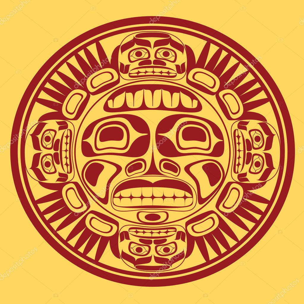 Symbole du soleil vecteur, la stylisation de l'art autochtone canadien ...