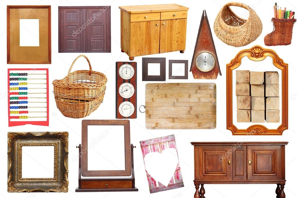 Collage with antique wood objects Stock Photo by ©taviphoto 35101249